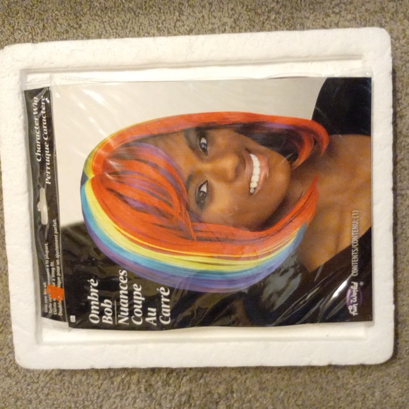 Fun World | Accessories | Costume Wig Ombre Bob Character Wig Rainbow ...